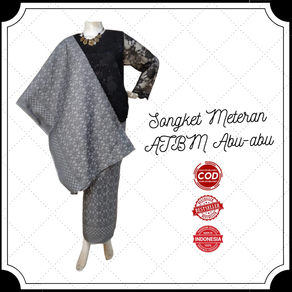 Jual Kain Songket Mesin ATBM Khas Palembang Abu-abu | Shopee Indonesia