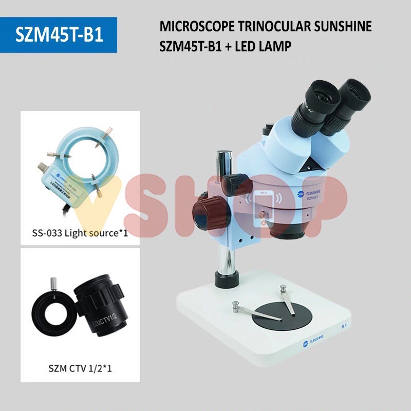 Jual MICROSCOPE MIKROSKOP TRINOCULAR SUNSHINE SZM45T-B1 + LED LAMP | Shopee Indonesia