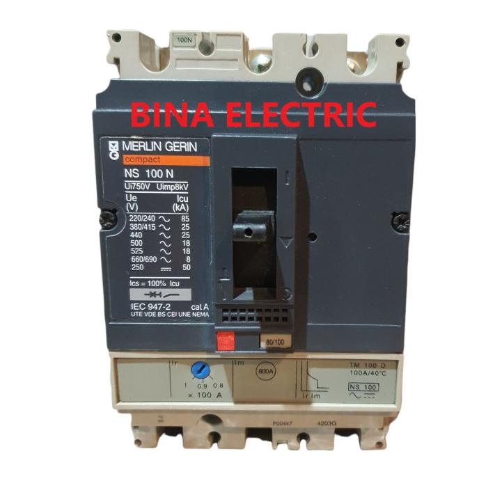 Jual MCCB Merlin Gerin Compact NS100N 100A 3P / NFB Merlin Gerin NS-100N 3P ada stock | Shopee ...