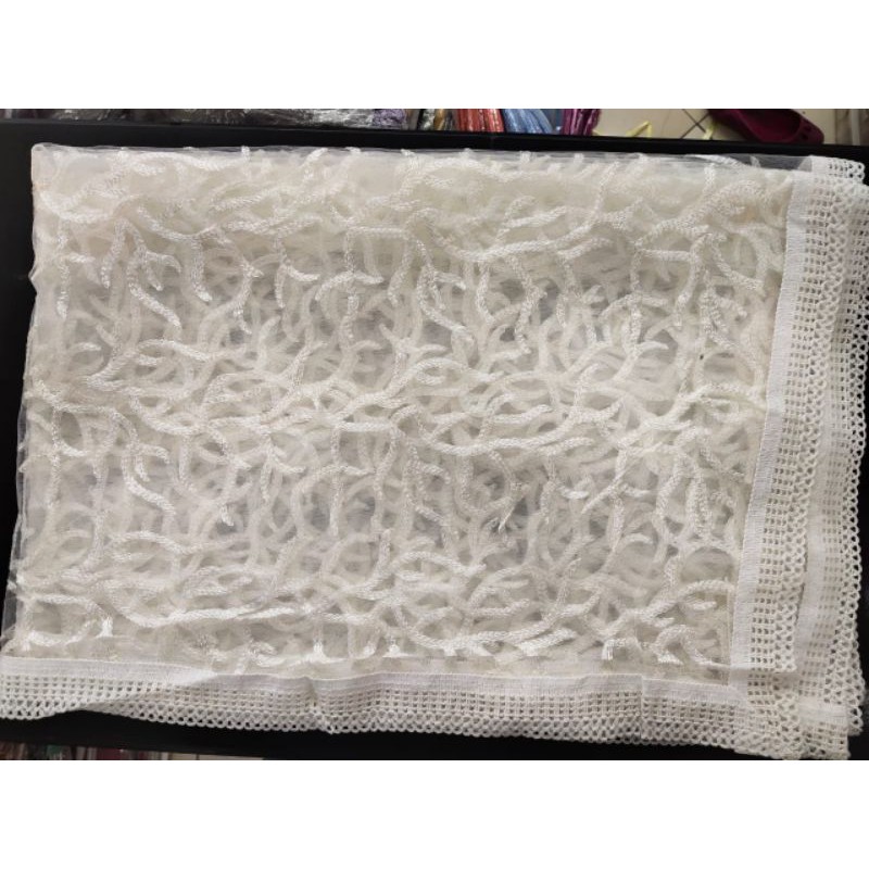 Jual duppata india / sarung india selendang india putih / wedding india ...