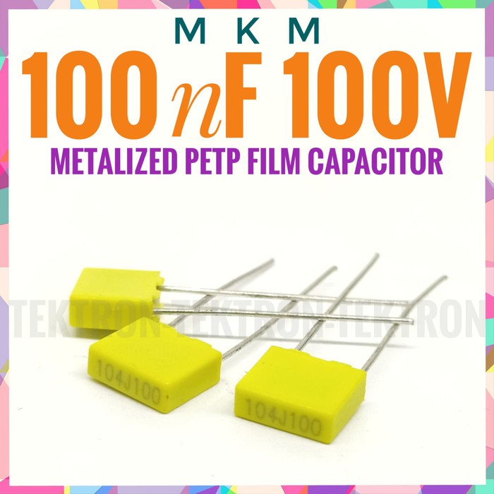 Jual MKM 100nF 100V Metalized Polyester Film Capacitor 104 0.1uF | Shopee Indonesia