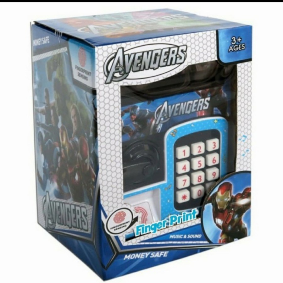 Jual Mainan Edukasi anak Celengan ATM Brankas Avengers Finger print ...