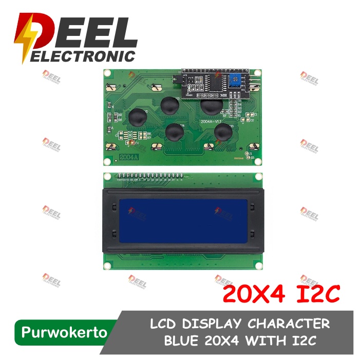 Jual LCD DISPLAY CHARACTER 20X4 BLUE WITH I2C LCD 2004 BACKGROUND BIRU ...