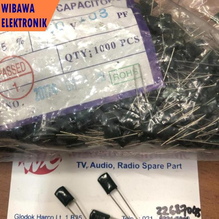 Jual Capacitor milar 103j 100v 10k 10n 0.10uf 100volt kapasitor ...