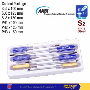 Jual American Tool Obeng Kristal Handle (S2) Set 6Pcs 8957670 | Shopee ...