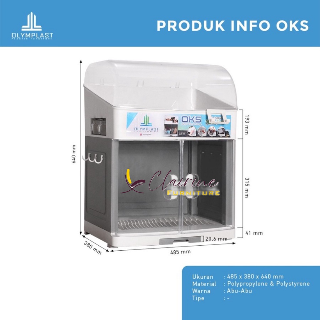 Jual Olymplast Kitchen Storage / Rak Piring / Rak Penyimpanan Dapur type OKS | Shopee Indonesia