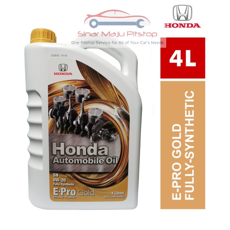 Jual Honda Automobile Oil E-Pro Gold SAE 0W-20 SN Fully Synthetic ...