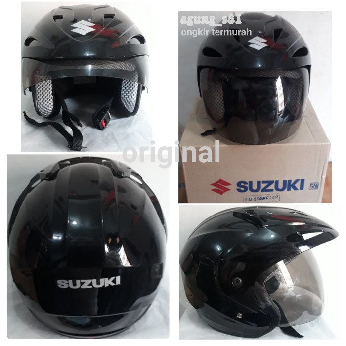 Jual Helm half face original standar suzuki satria fu 150 SNI - Hitam ...