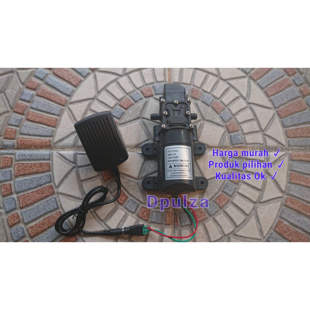 Jual Paket hemat-2 (POMPA DAN ADAPTOR) 80 PSI pompa air dc 12v mini ...