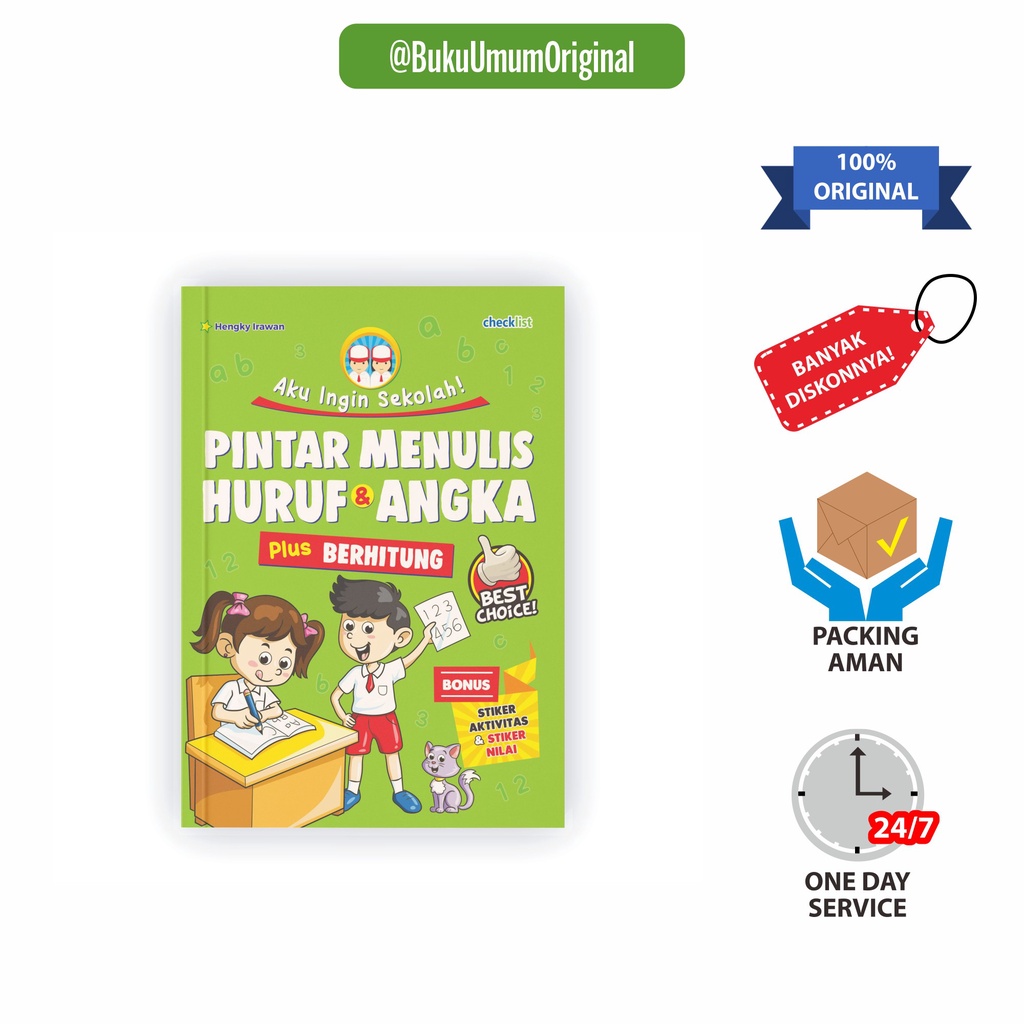 Jual Buku Anak Aku Ingin Sekolah Pintar Menulis Huruf & Angka Plus ...