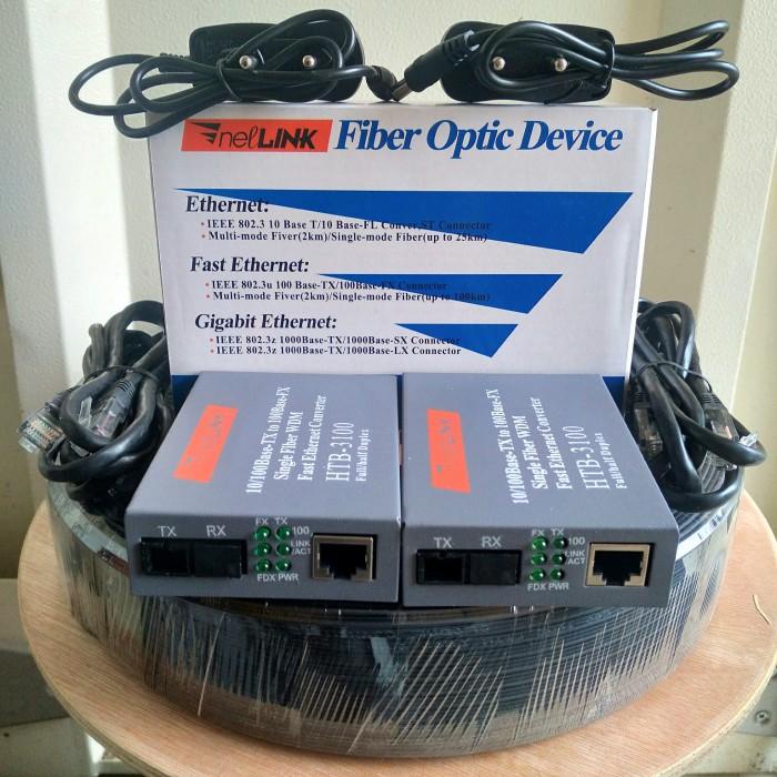 Jual Paket kabel fiber optik 75M dan sepasang netlink htb 3100 | Shopee ...