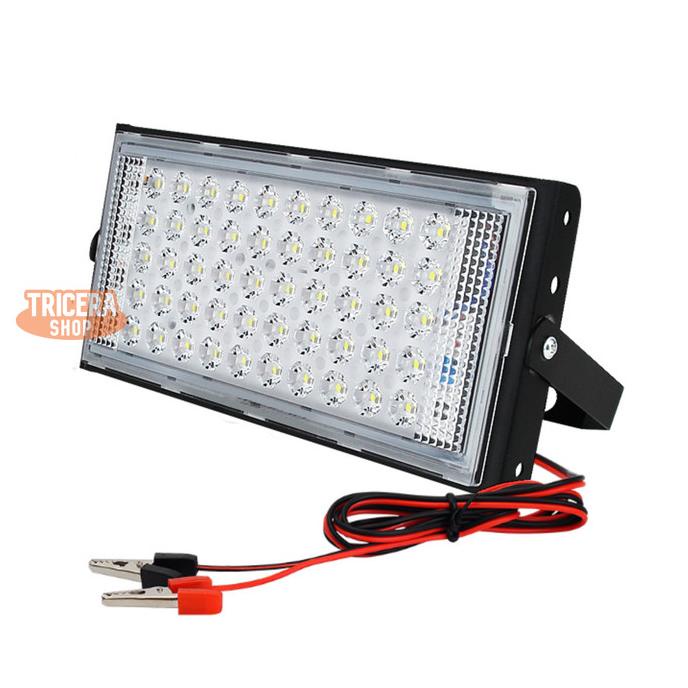 Jual Lampu Sorot DC 50 Watt 12V LED IP66 SNI Flood Light DOB + Kabel Aki | Shopee Indonesia