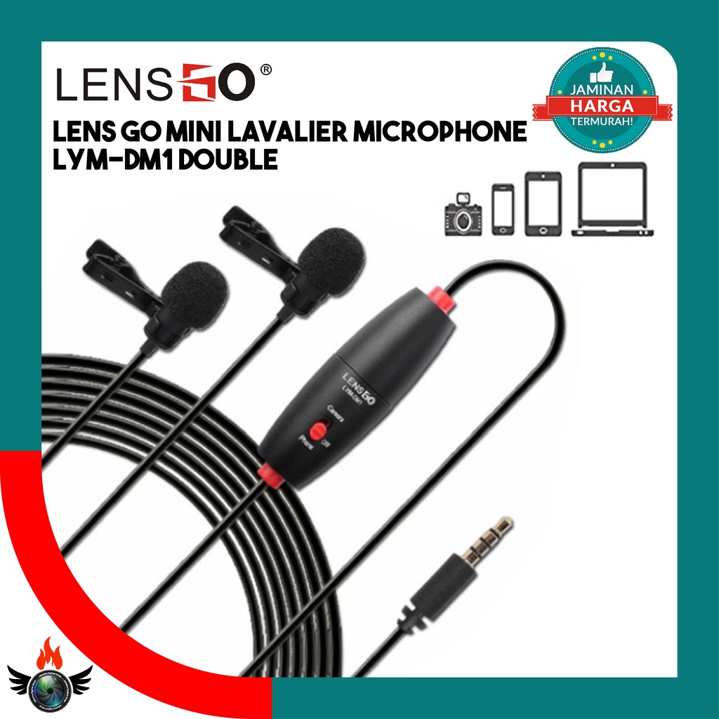 Jual Lens Go Mini lavalier Microphone LYM-DM1 Double - Lensgo DM1 ...