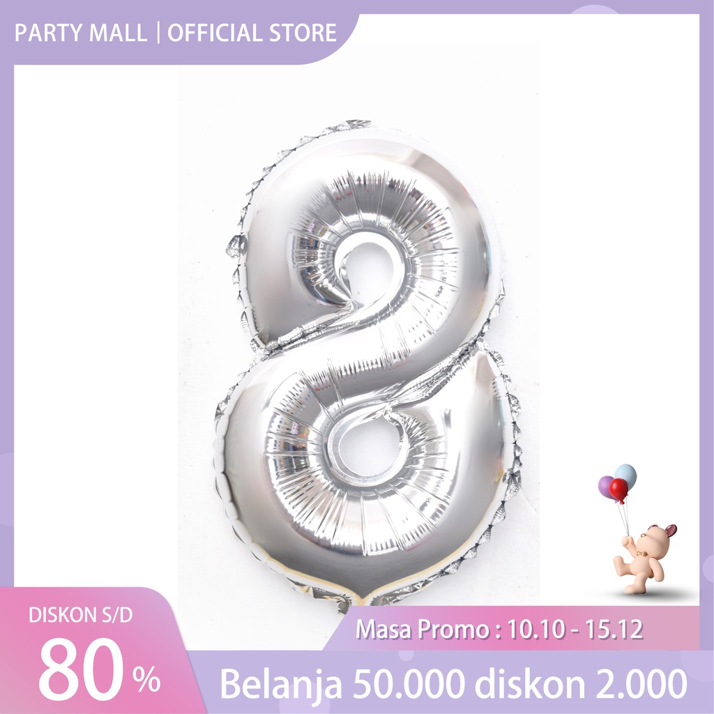 Jual Balon Foil Huruf Silver 16 Inch 40cm Abjad Alphabet A-Z Balon Foil ...