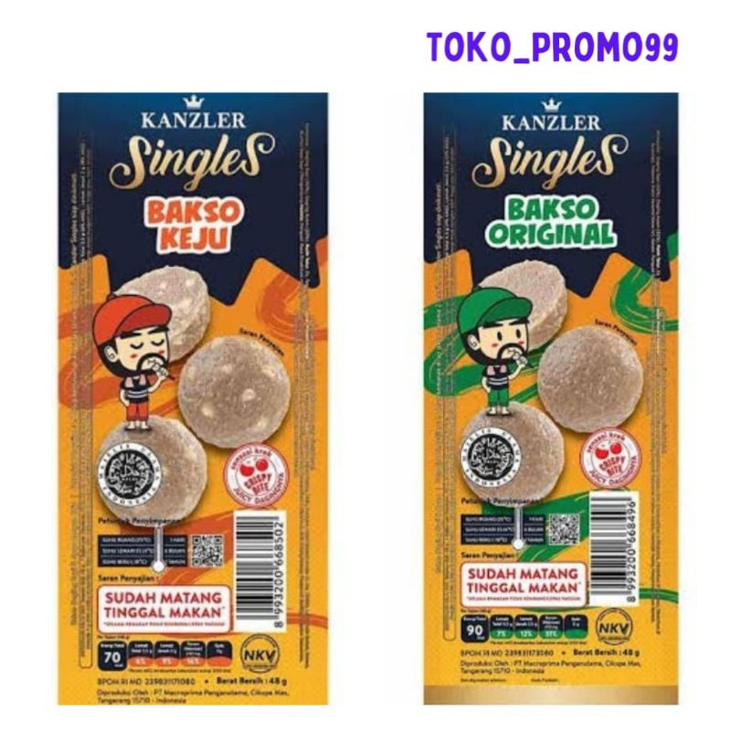 Jual Baso / sosis Kanzler single 48 / 65 gram (original/keju) | Shopee ...