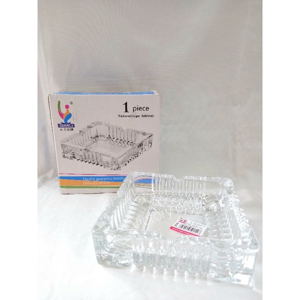 Jual Asbak Rokok Kaca / Glass Cigarette Ashtray, Asbak Beling Segi Uk ...