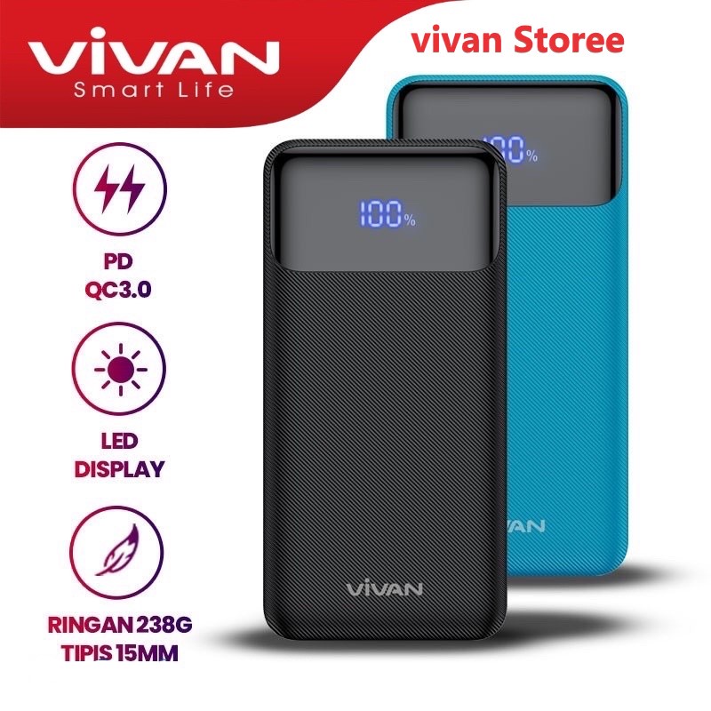 Jual VIVAN Power Bank VPB-X10 Powerbank 10000mAh 20W Output USB & Type ...