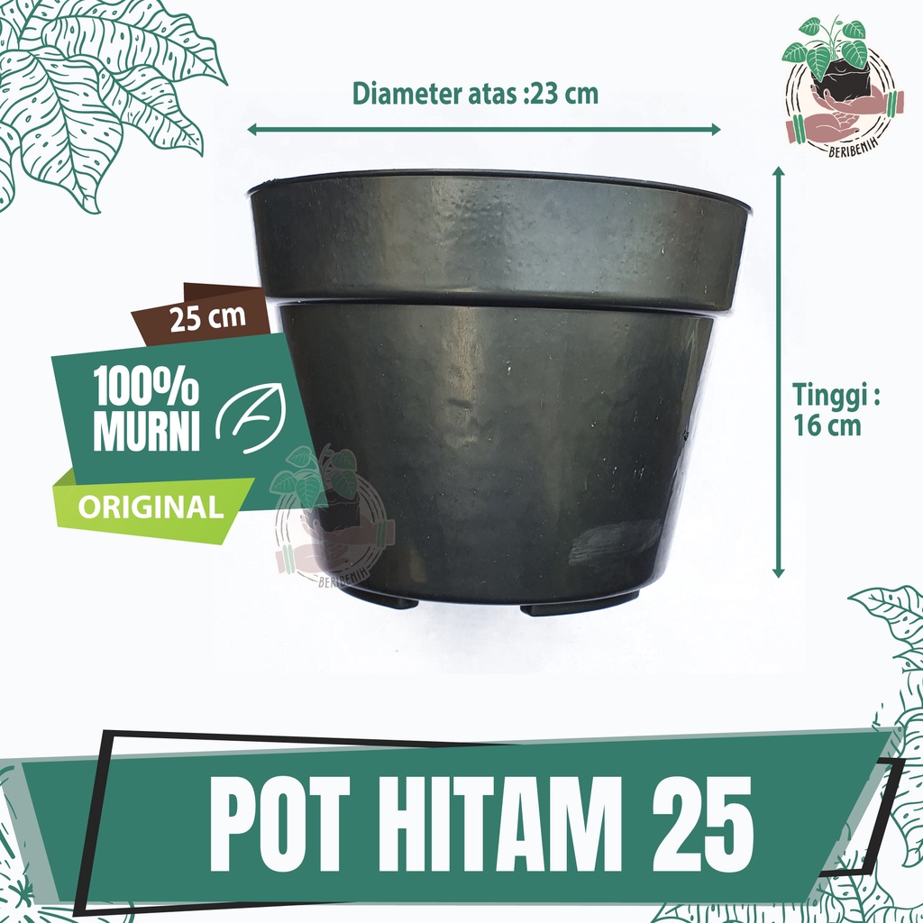 Jual Pot Polos Hitam Plastik Simba Bunga Tanaman Hias Ukuran Besar ...