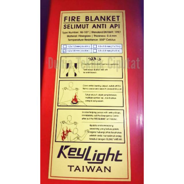 Jual Fire Blanket / Selimut Pemadam Api 1,2x1,8 | Shopee Indonesia