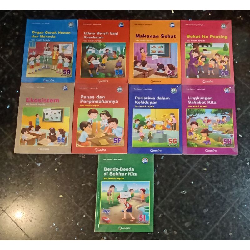 Jual Buku Teks Tematik Terpadu kelas 5A,5B,5C,5D,5E,5F,5G,5H,5I, 5, V, Sd, Quadra, Dhiah ...