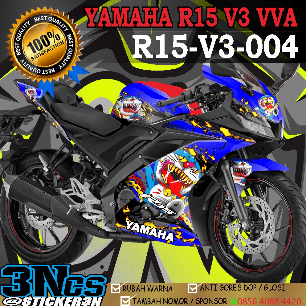 Jual Decal Yamaha R15-V3 doraemon zombie fullbodi, semua warna tersedia ...