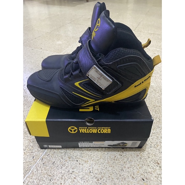 Jual Sepatu Yellow Corn YS-001 Black Yellow sepatu touring bikers Size ...