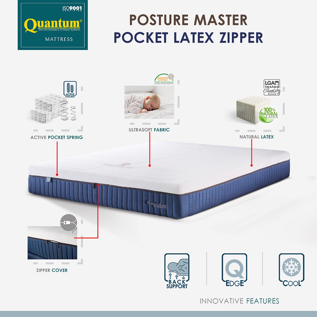 Jual Quantum Orthopedic Posture Master Pocket Latex 200x200x28 cm-Hanya ...