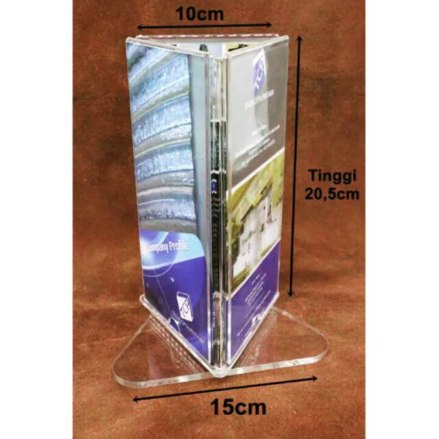 Jual Acrylic display brosur A6 3 muka | Shopee Indonesia