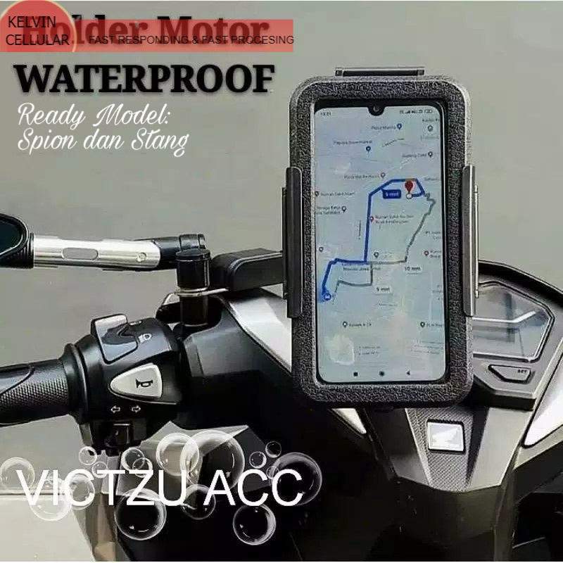 Jual Holder HP Motor Waterproof Bracket HP GPS Handphone Anti air | Shopee Indonesia