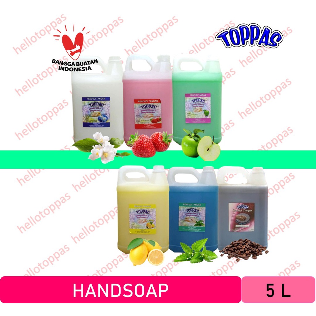 Jual GROSIR Toppas Sabun Cuci Tangan / Hand Soap 5 Liter | Shopee Indonesia