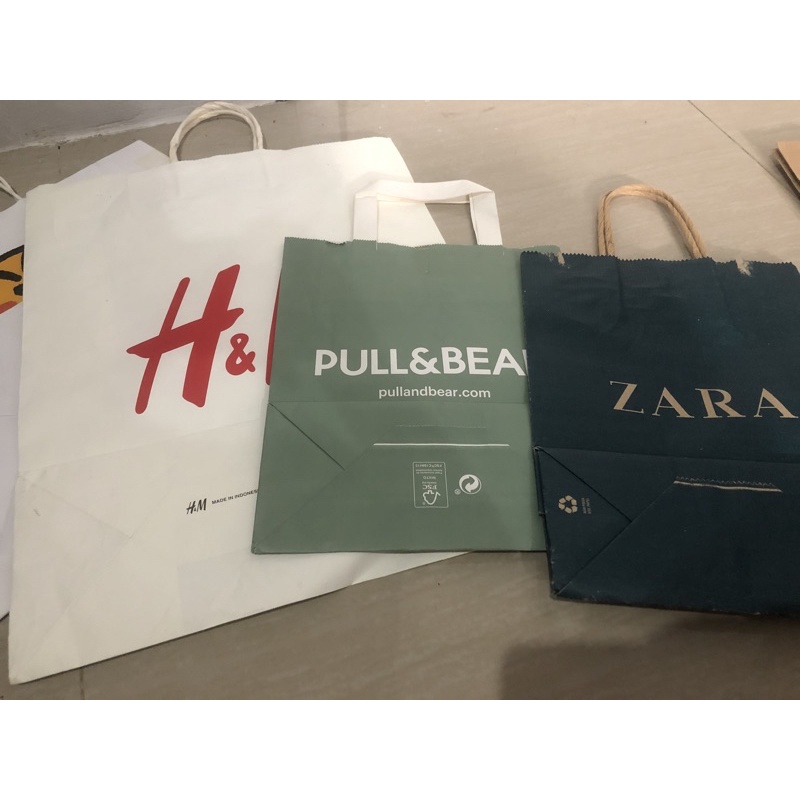 Jual Paperbag Paper Bag Brands hnm pull n bear pnb zara uniqlo makanan ...