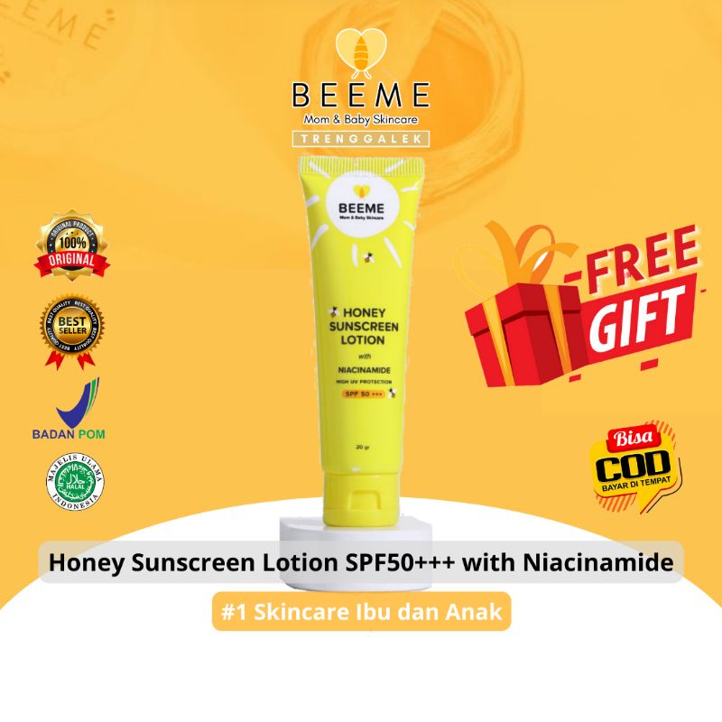 Jual BEEME Honey Sunscreen Lotion SPF50 PA+++ with Niacinamide/Skincare ...