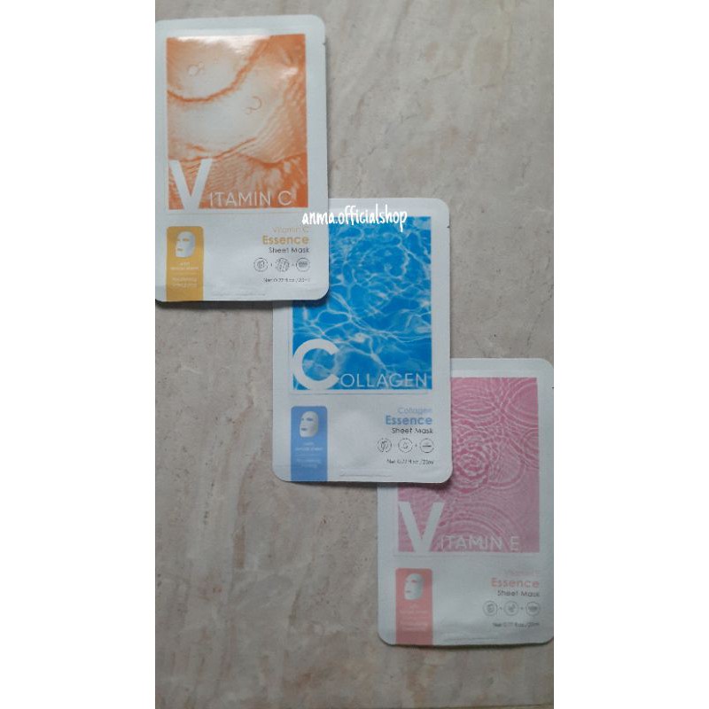 Jual Miniso Essence Sheet Mask Vitamin C Vitamin E Collagen Essence ...