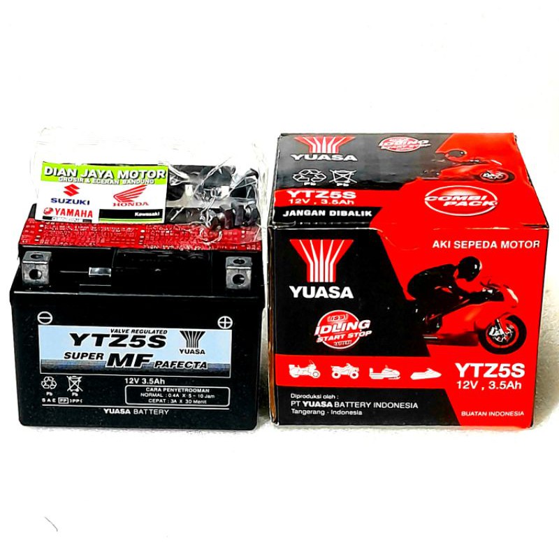 Jual AKI MOTOR YUASA YTZ5S GTZ5S BEAT.MIO J VARIO.XEON SCOOPY 12V 3.5 ...