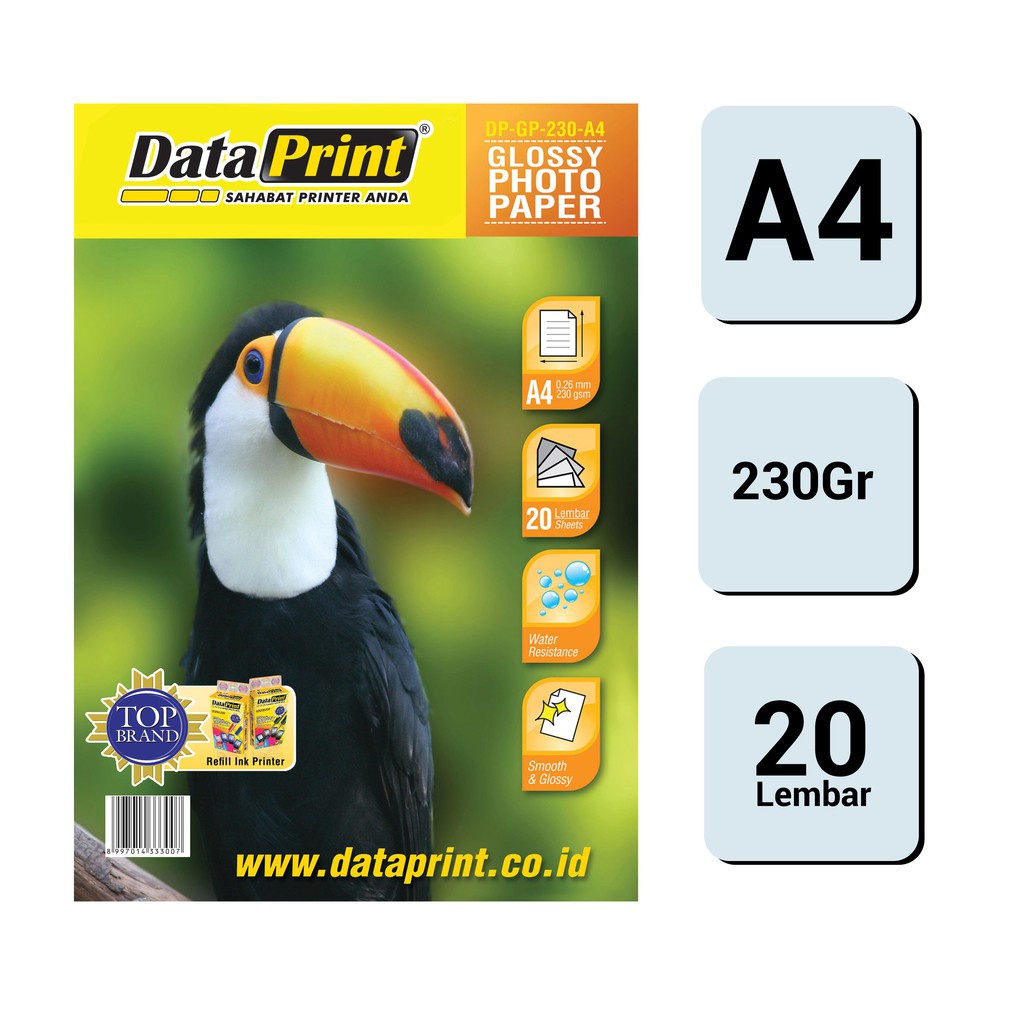 Jual Kertas Foto Glossy Photo Paper Data Print DataPrint A4 230 gsm / 230 gram | Shopee Indonesia