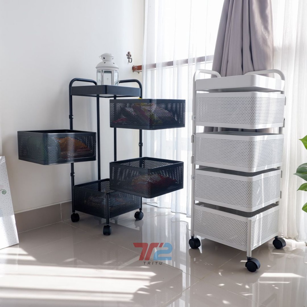 Jual TRITU Rak Roda 4 Susun Multifungsi Bertingkat Rak Bumbu Dapur ...