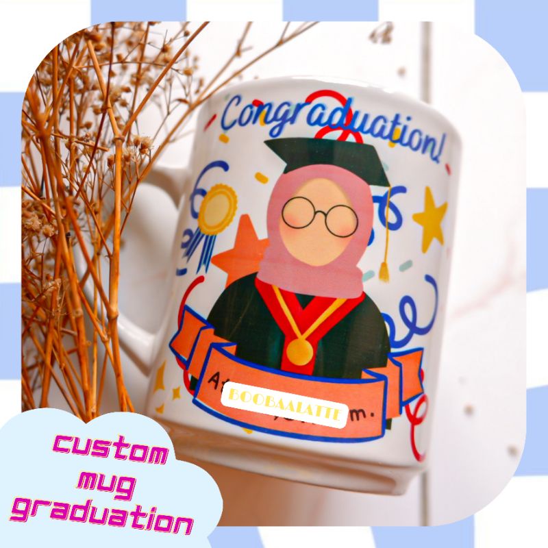 Jual mug custom wisuda | kado wisuda murah custom | graduation gift mug ...