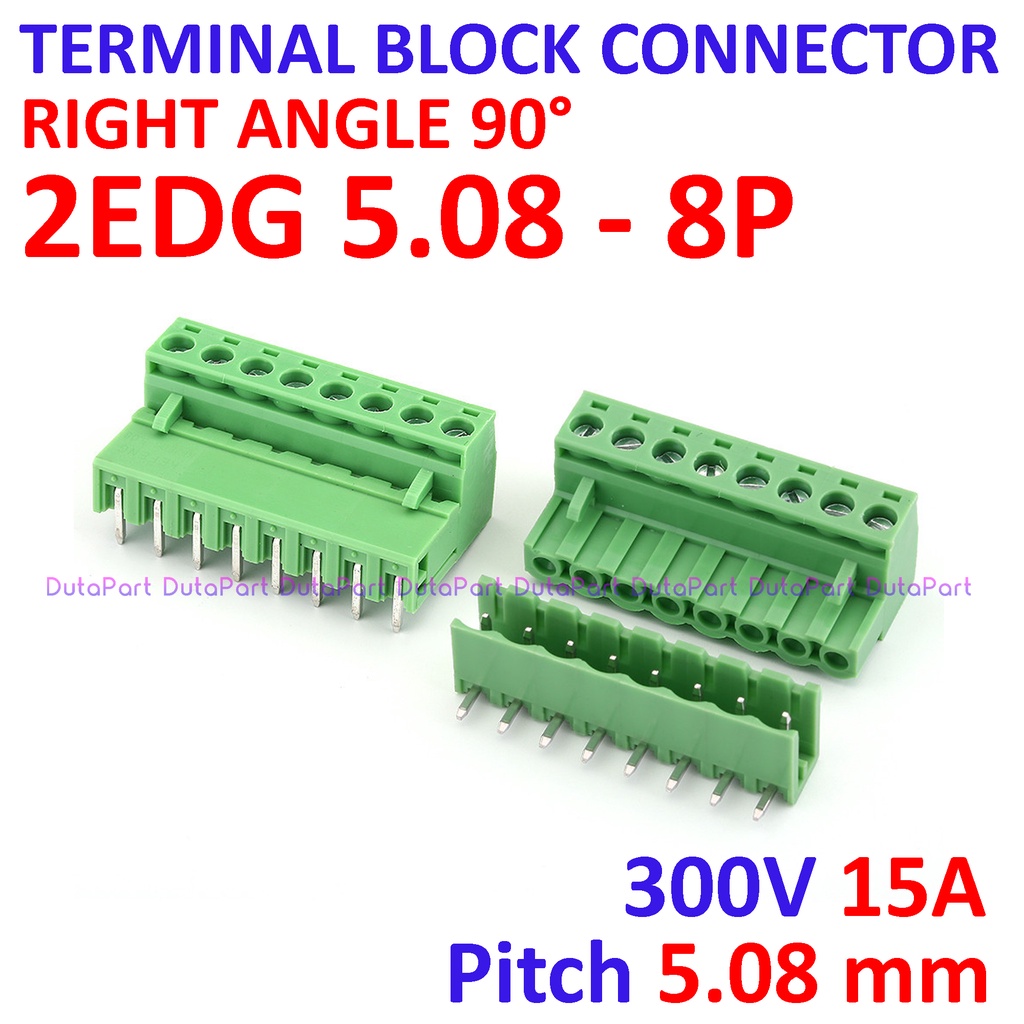 Jual 2EDG 5.08 8P 8 Pin Right Angle Siku Terminal Block Connector 5.08mm | Shopee Indonesia