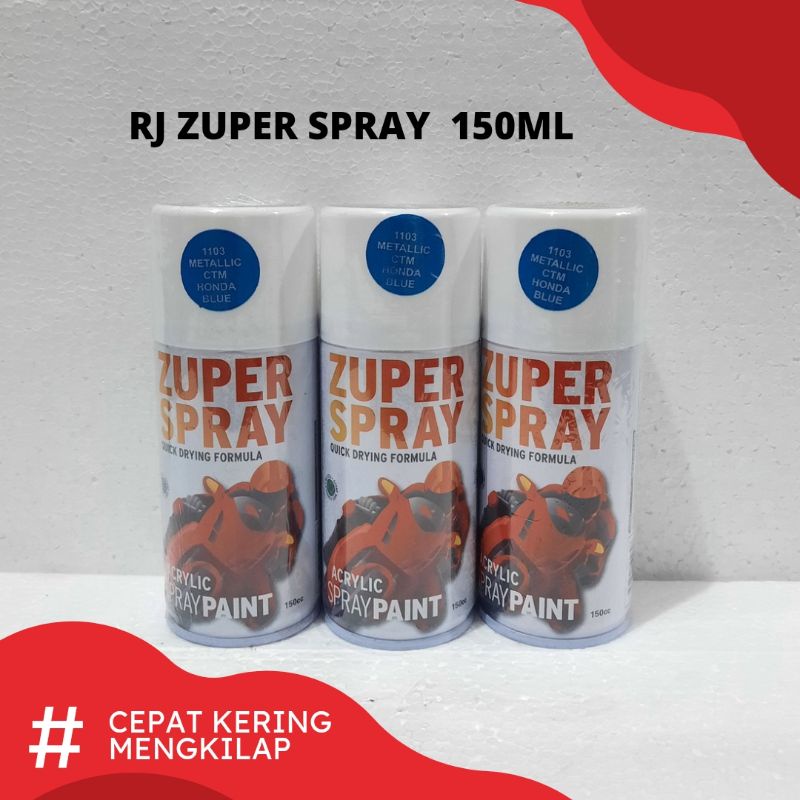 Jual CAT SEMPROT RJ ZUPER SPRAY 150ML METALLIC BIRU CTM HONDA BIRU 1103 PYLOX PILOK PILOX ...