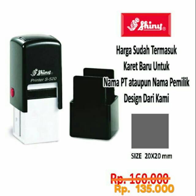 Jual stempel shiny printer S-520 size 20x20 | Shopee Indonesia