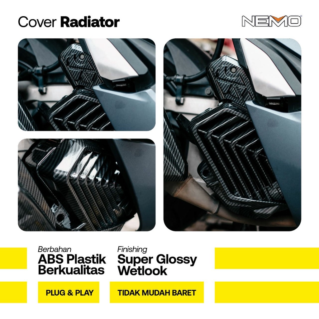 Jual Variasi PCX 150 PCX 160 Cover tutup radiator PCX 150 ADV 150 black ...