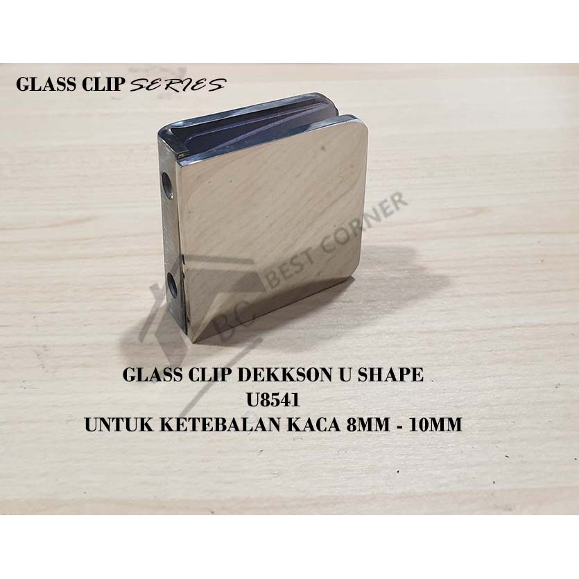 Jual Glass Clip DEKKSON U8541 U SHAPE Kaca ke Tembok / Jepit Kaca ...
