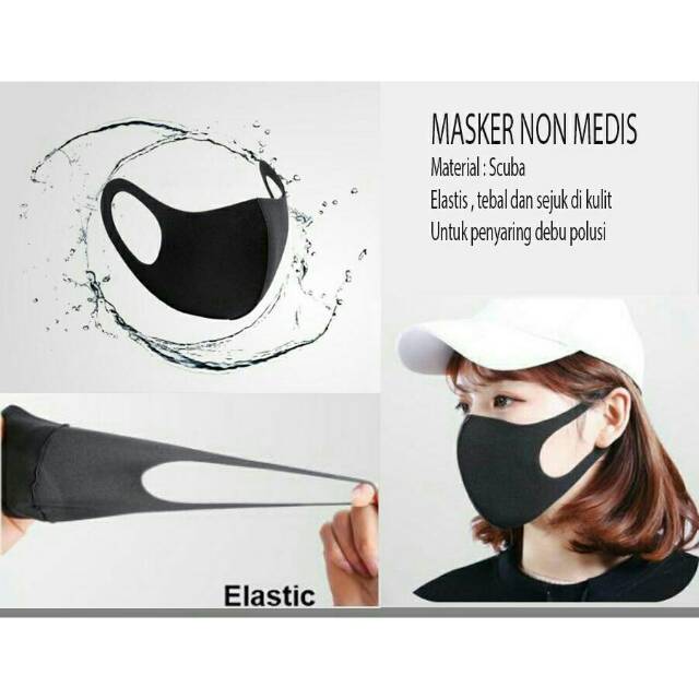 Jual Masker Scuba Kain Dewasa Dan Anak Warna Polos Earloop Murah ...