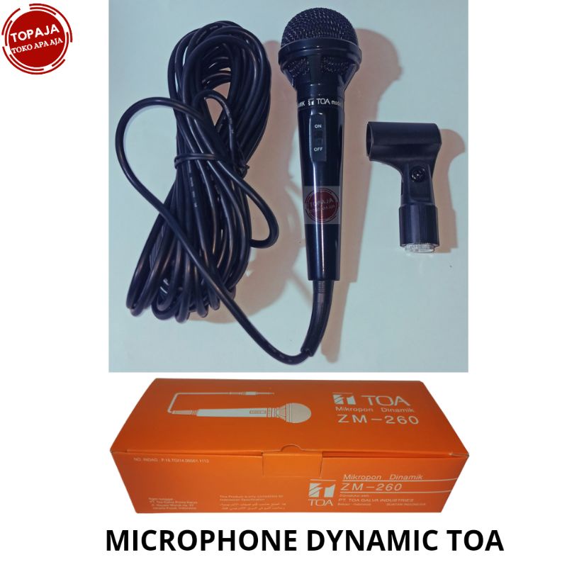 Jual TOA Microphone ZM-260 Kabel 7,5 Meter Gratis Holder Mic | Shopee ...