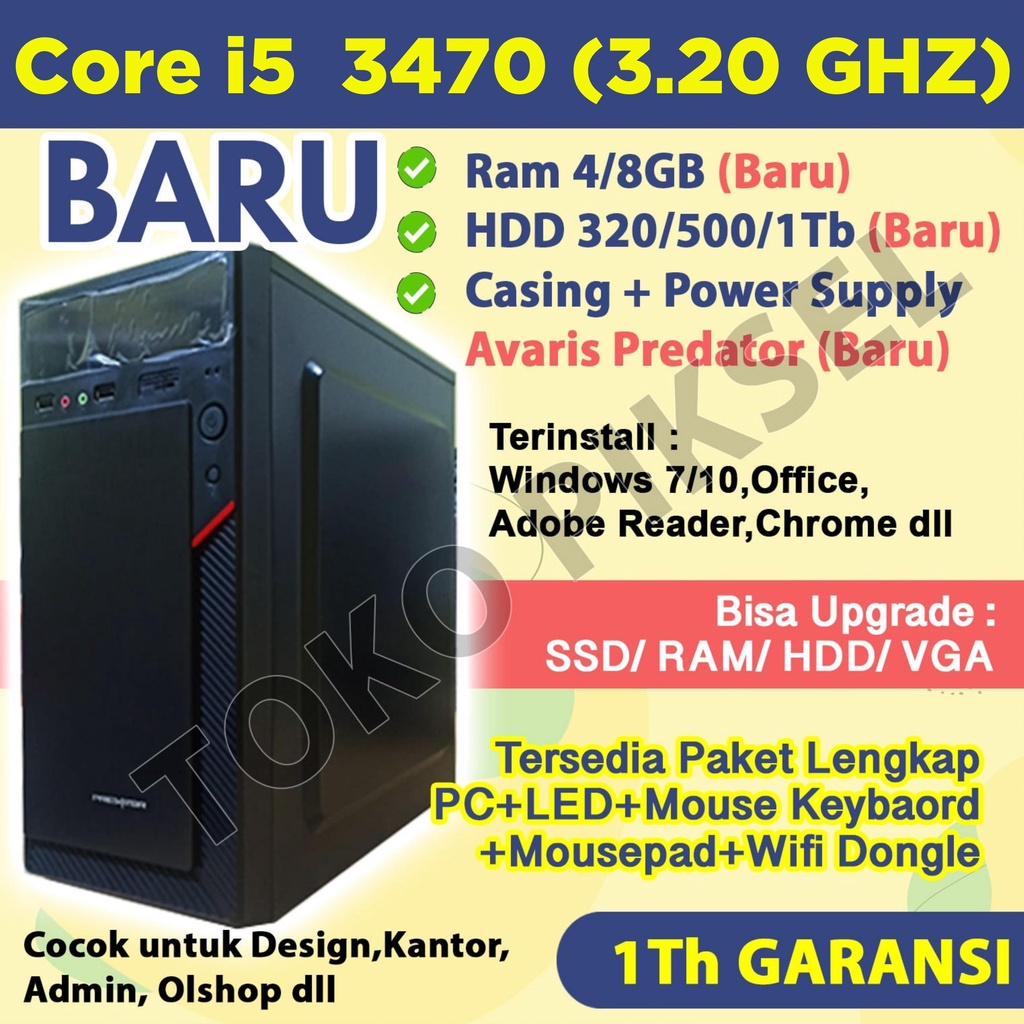 Jual Komputer PC Rakitan Intel Core i5 3470 BARU | Shopee Indonesia