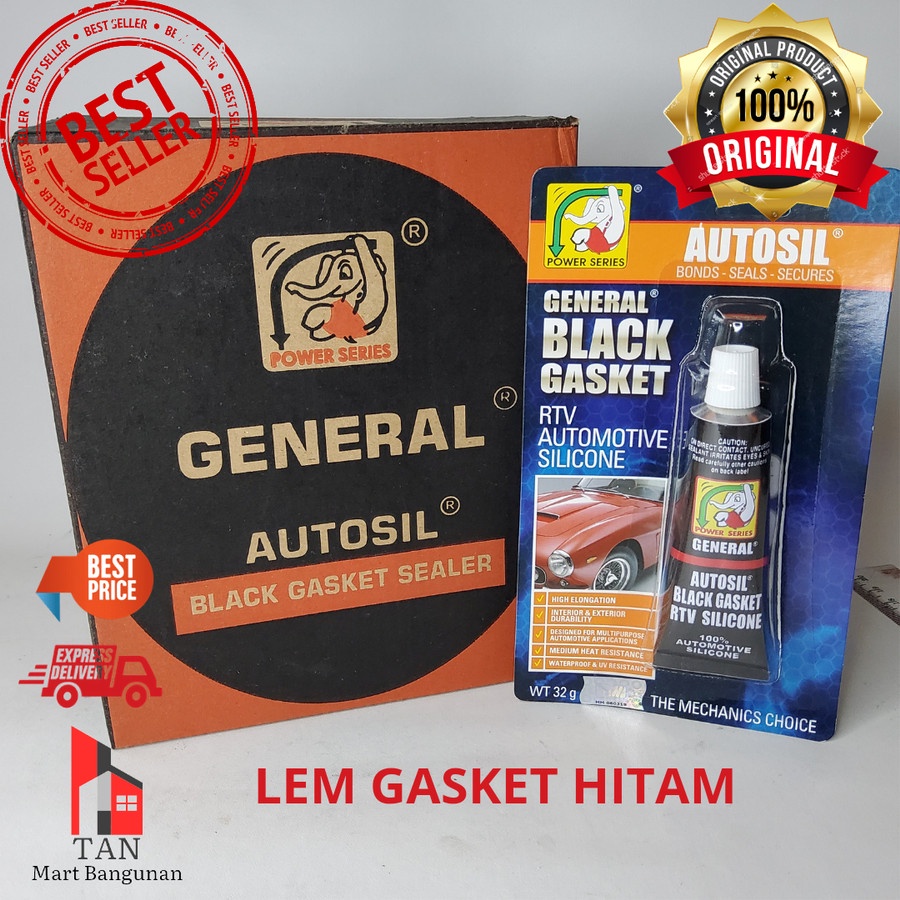 Jual RED BLACK Silicone Lem Odol Gasket Packing Paking MESIN Merah ...
