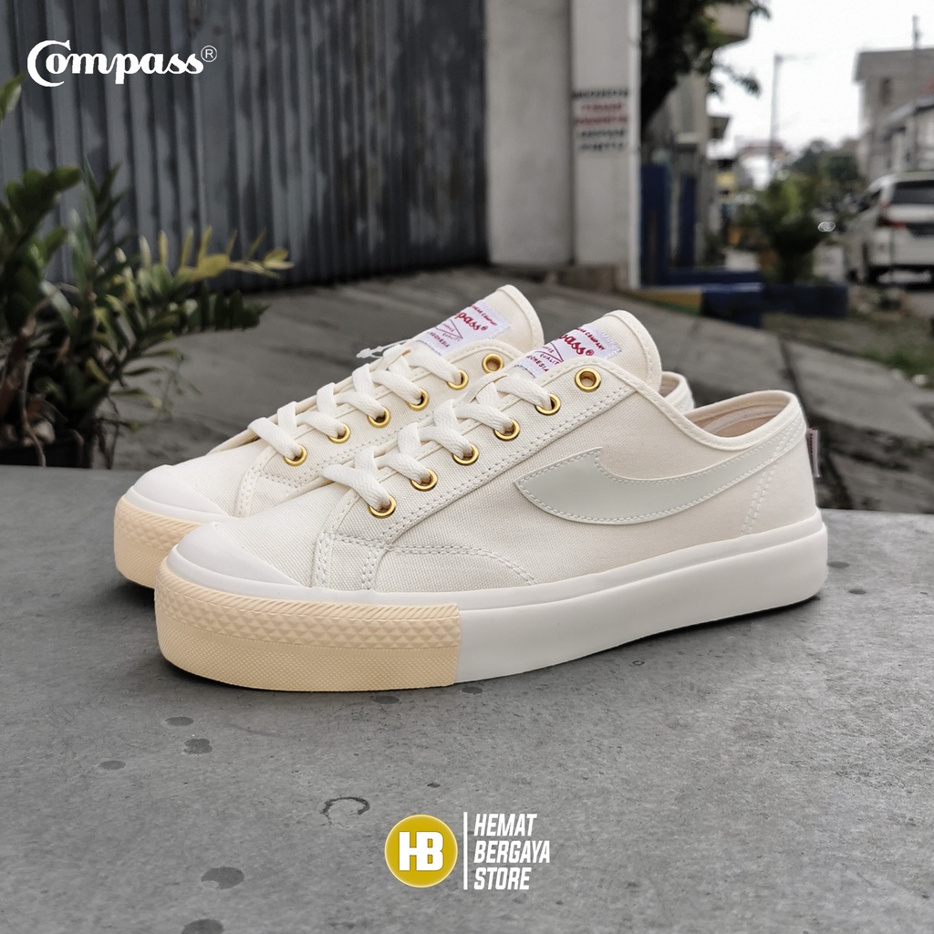 Jual Sepatu Sneakers Compass Gazelle Low Cream | Shopee Indonesia