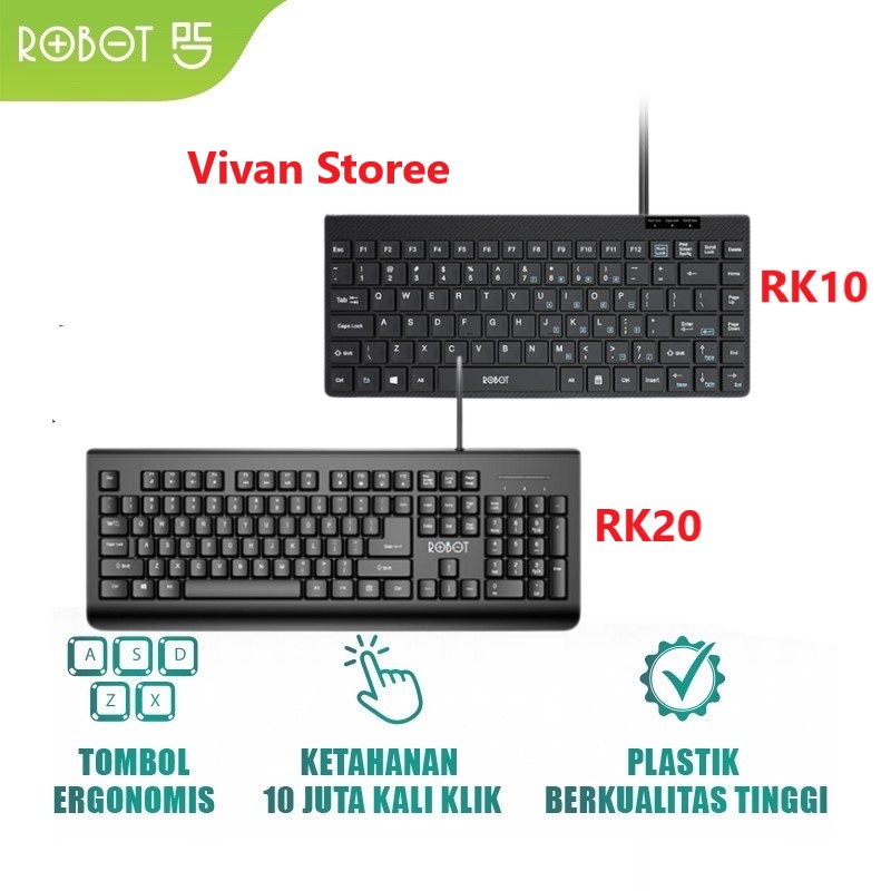 Jual ROBOT Keyboard Wired Portable Mini Office Keyboard Berkabel Ultra ...