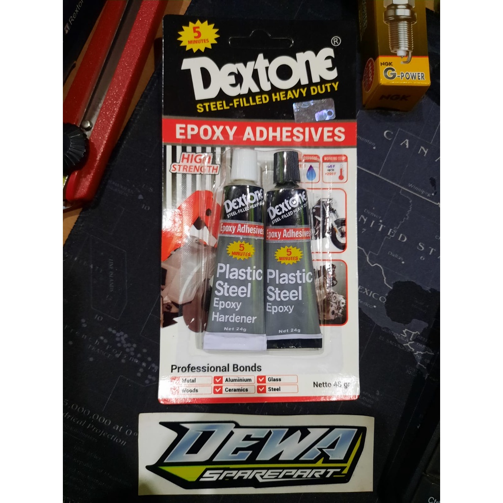 Jual LEM EPOXY / LEM CAMPUR / BESI / SERBAGUNA DEXTONE 5 MENIT Lem Besi Dextone 48g/ 12g ...