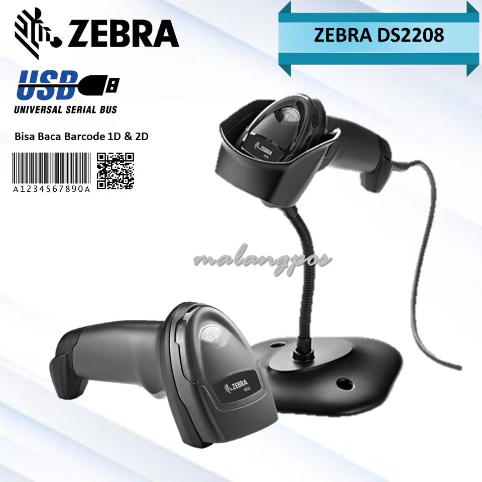 Jual ZEBRA BARCODE SCANNER SYMBOL DS2208 SCANNER BARCODE DS 2208 1D 2D ...